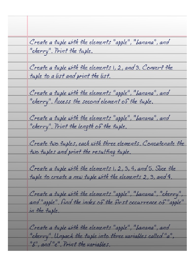 Assignment 7 (Tuple) | PDF