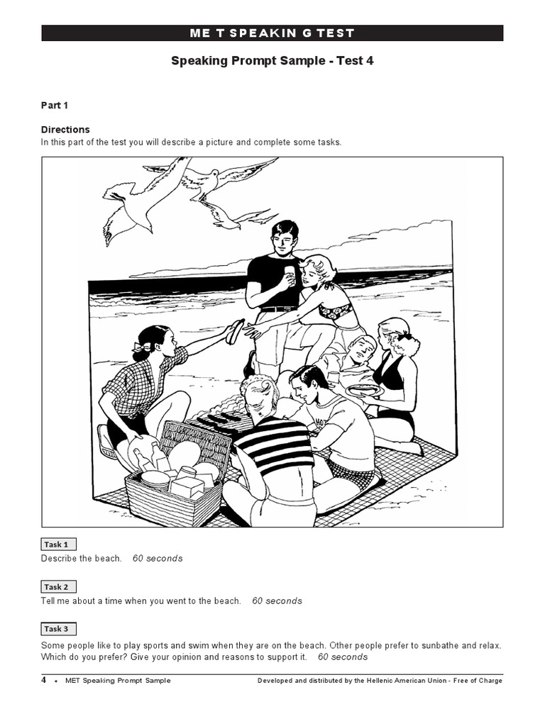 Met Speaking Prompt Young People at Beach | PDF