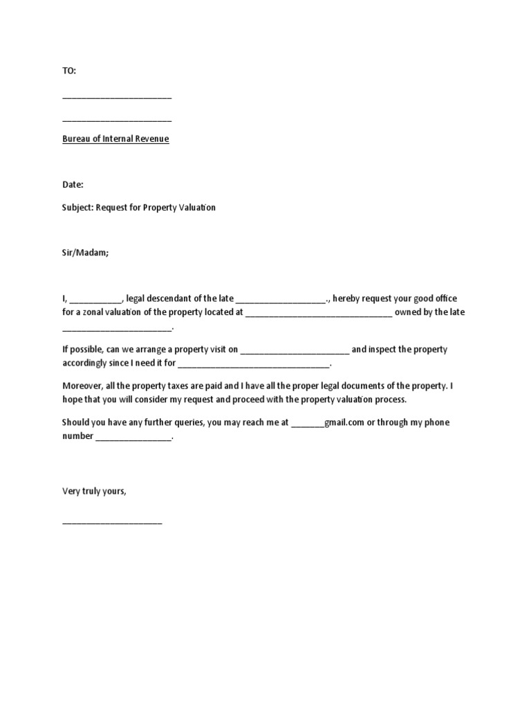 Request for Zonal Valuation of Real Property | PDF