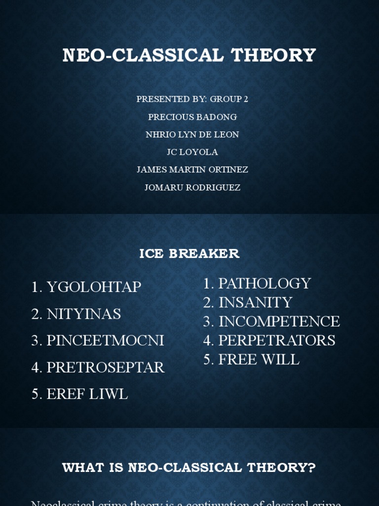 Neo-Classical School - Group 2 | PDF | Criminology | Crimes