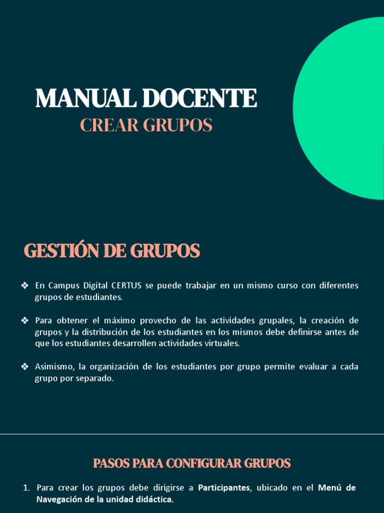Estacion 2 - Manual Docente - Crear Grupos | PDF | Informática | Software