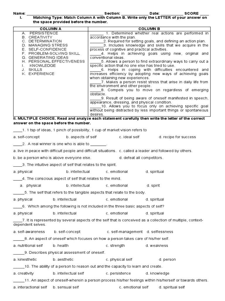 Summative Test in PerDev | PDF | Career & Growth Summative Test in PerDev | PDF | Career & Growth
