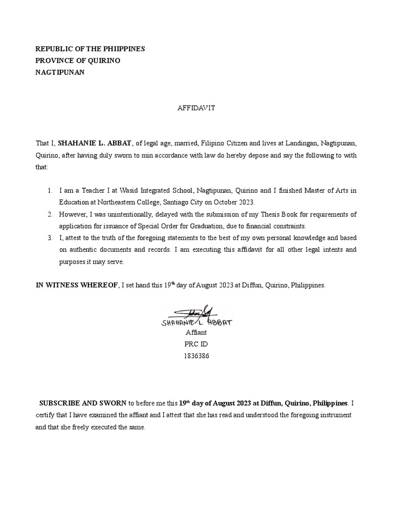 Justification Letter | PDF