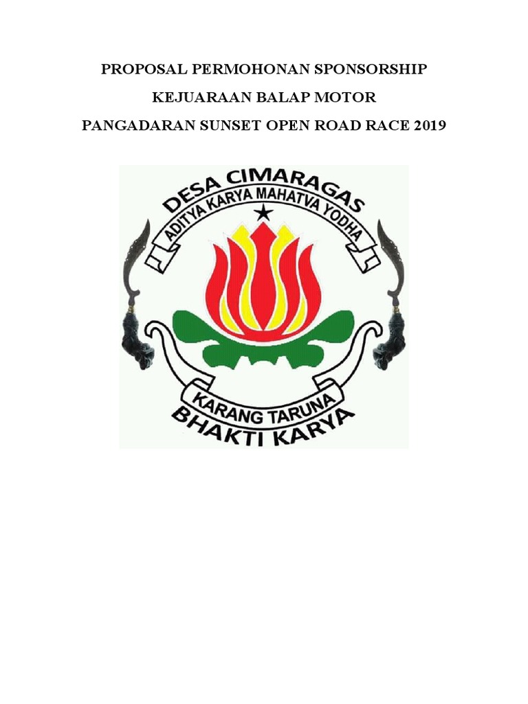 Proposal Sponsorship Balap Motor 2019 | PDF | Bisnis