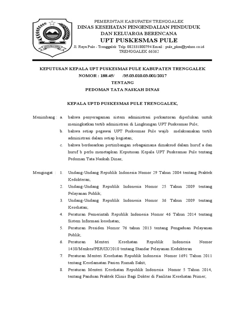 SK Tata Naskah Dinas Fix | PDF