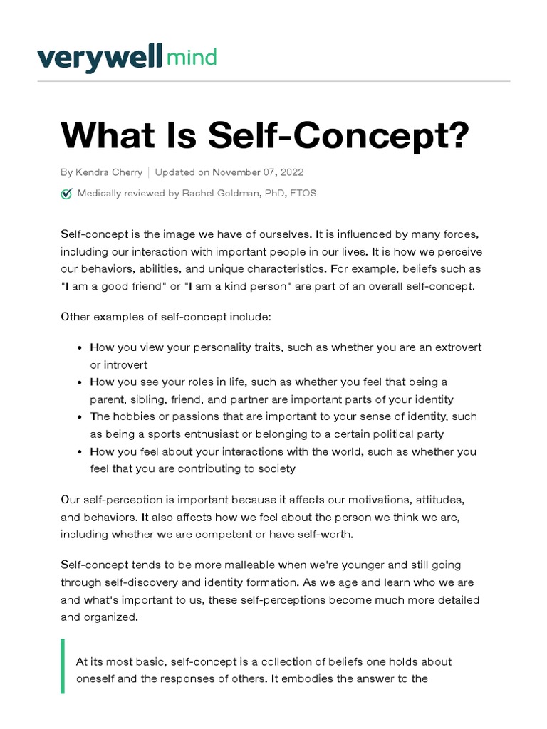 What Is Self Concept | Download Free PDF | Self Concept | Identity (Social Science)