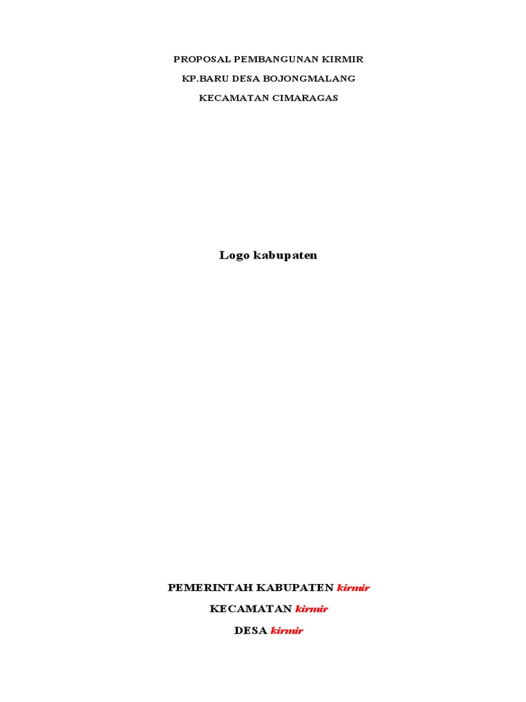 Contoh Proposal Pembangunan Kirmir Dan TPT | PDF