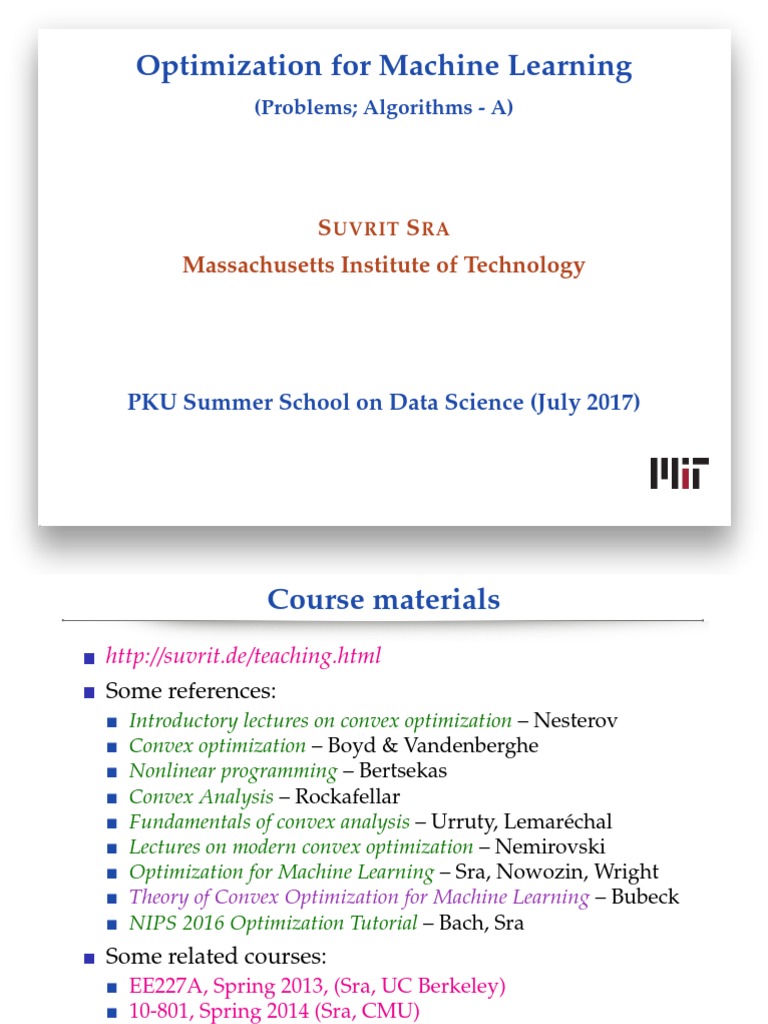 Optimisation in MAchine Learning | PDF | Mathematical Optimization | Analysis
