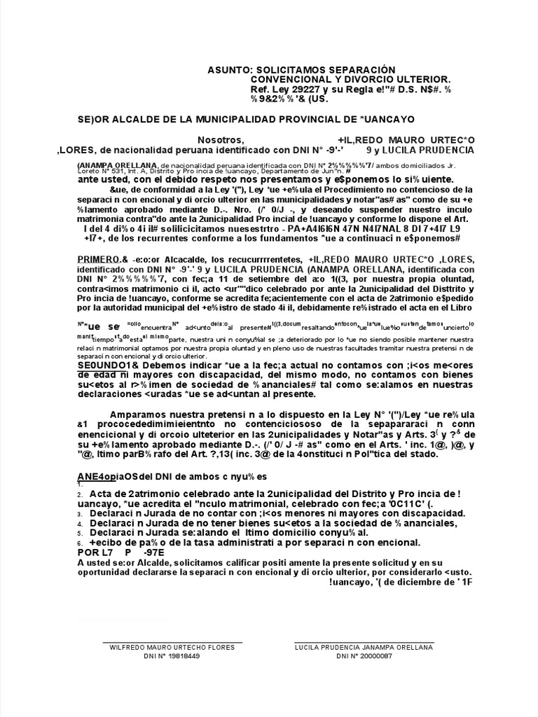 PDF Modelo de Solicitud de Separacion Convencional y Divorcio Ulterior ... PDF Modelo de Solicitud de Separacion Convencional y Divorcio Ulterior ...