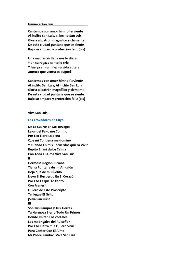 Himno A San Luis | PDF