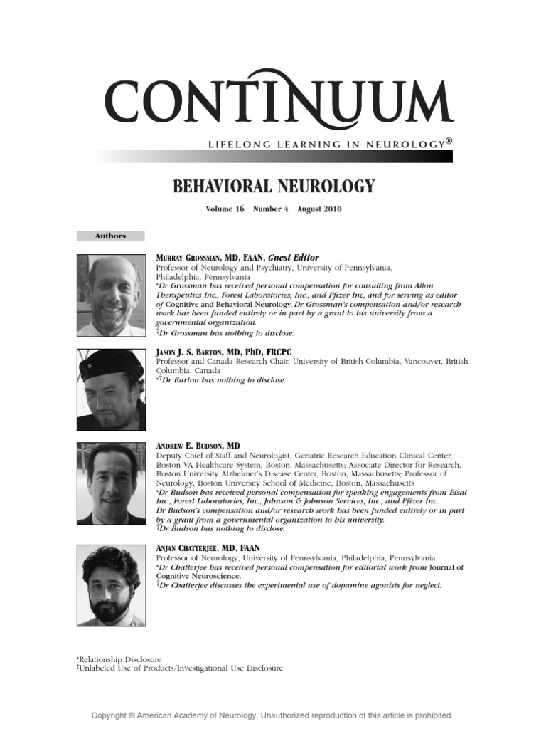 Continuum Behavioral Neurology Volume 16 Number 4 August 201 | PDF | Memory | Amnesia