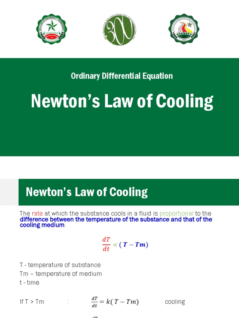 Differential Equation - Newton S Law of Cooling | PDF