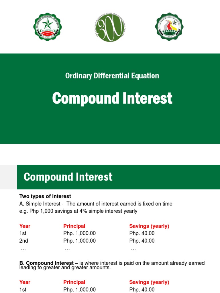 Differential Equation - Compound Interest | PDF | Compound Interest ...