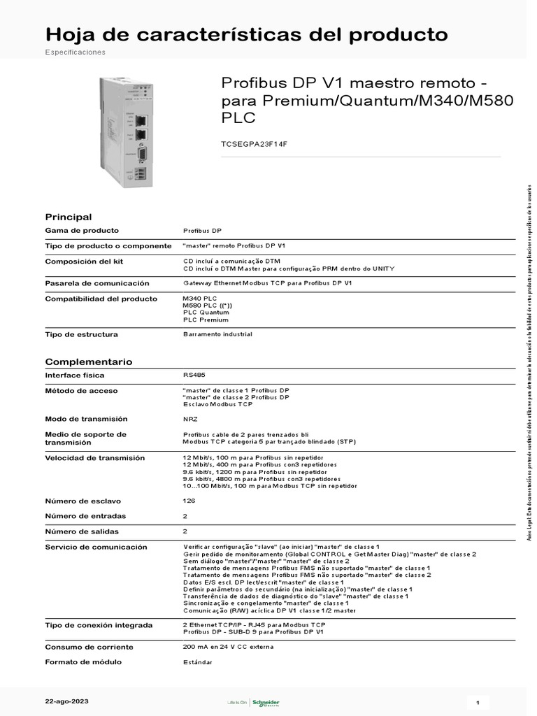 Profibus TCSEGPA23F14F-1 | PDF