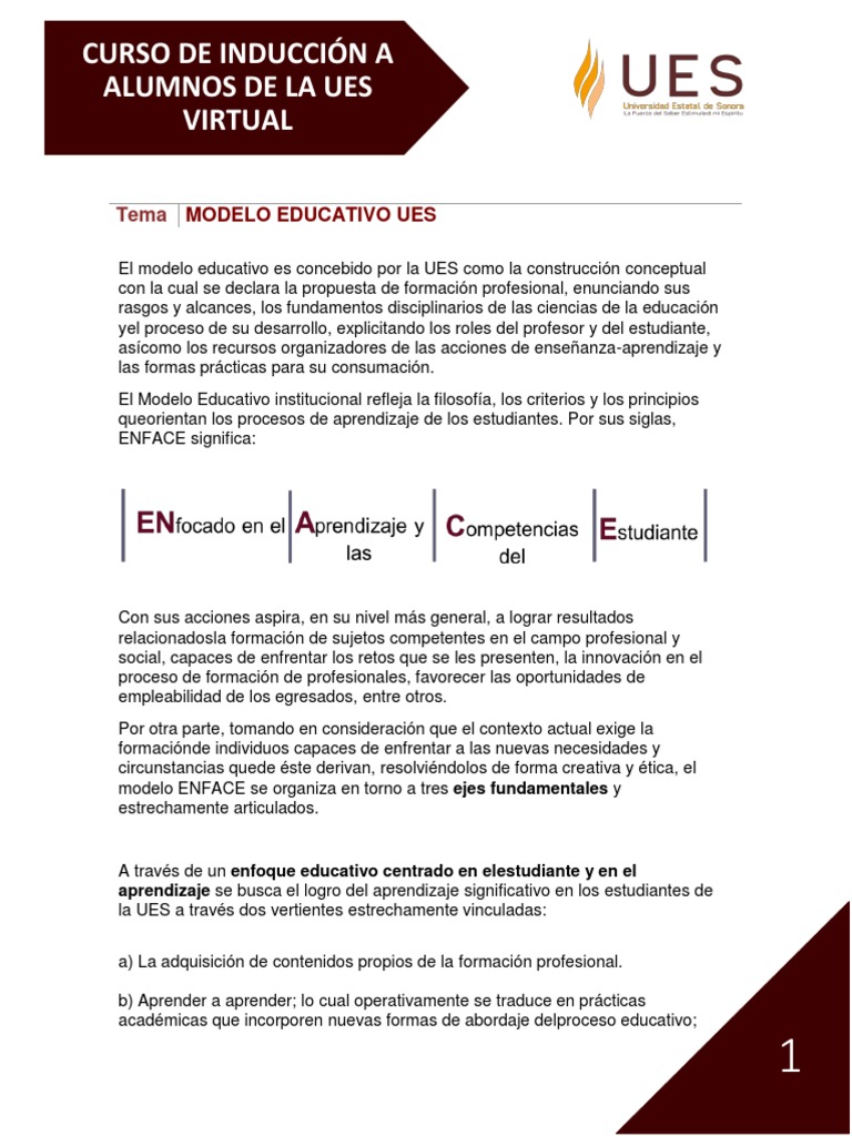 Act. 1 Modelo Educativo UES | PDF