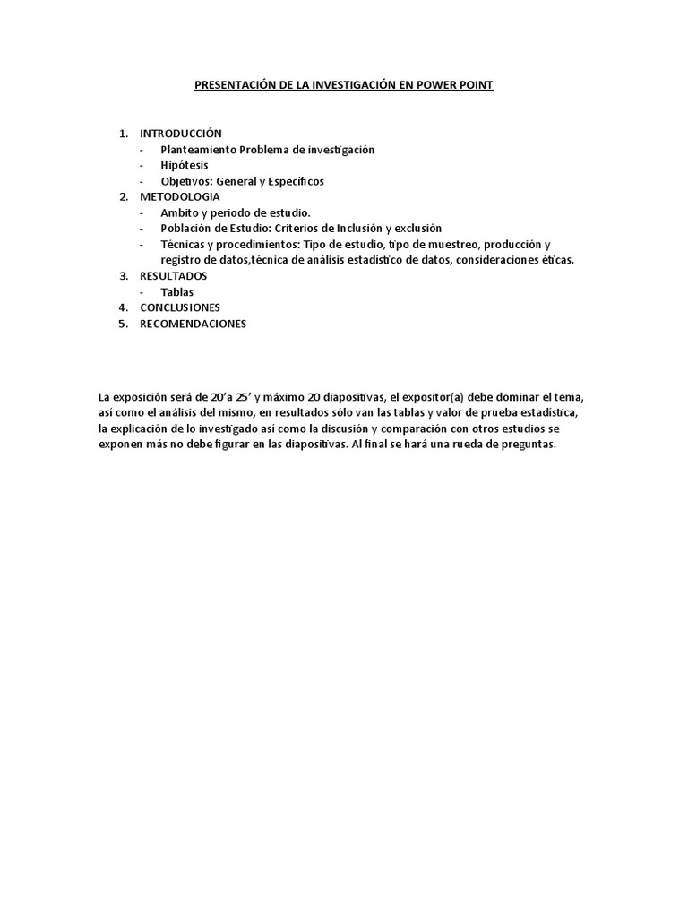 Presentación de La Investigación en Power Point | PDF