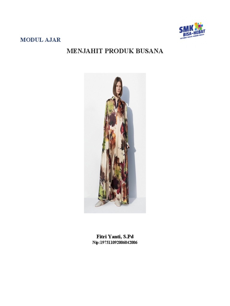 Modul Ajar Menjahit Produk Busana Gamis Iht | PDF