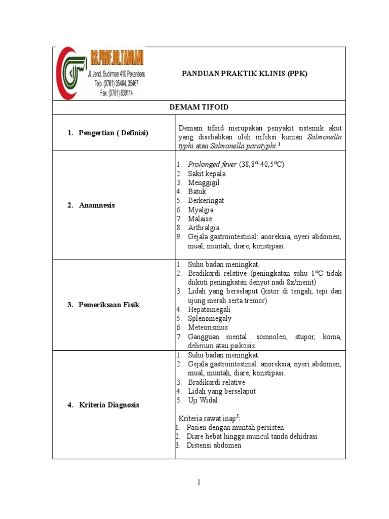 PPK Demam Tifoid Proses | PDF