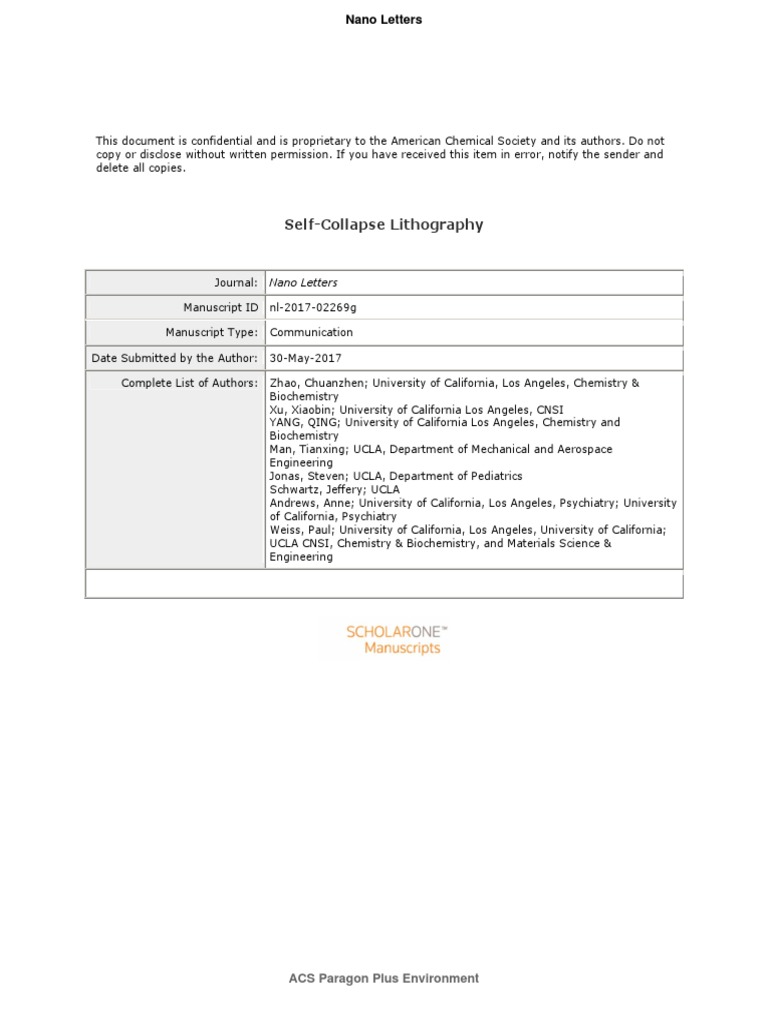 Nano Letter Lithography | PDF | Science & Mathematics
