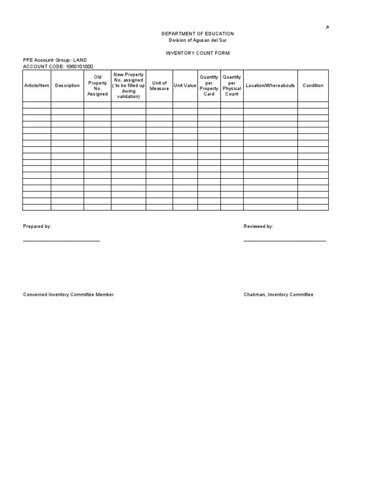 Annex A Inventory Account Form | Download Free PDF | Inventory | Economies