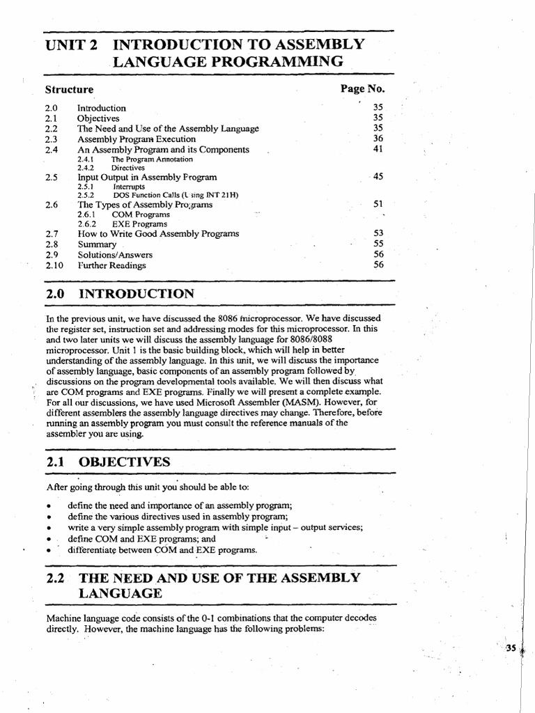 Unit 2 | PDF | Assembly Language | Programming