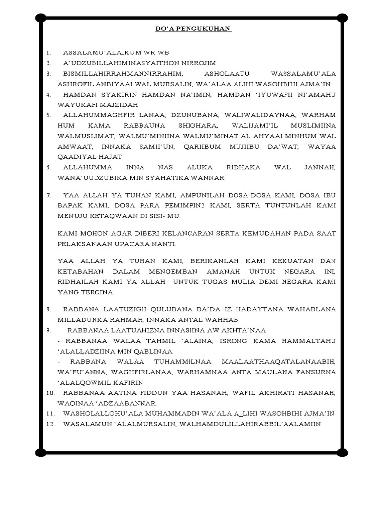 Doa Pengukuhan Paskibraka | PDF