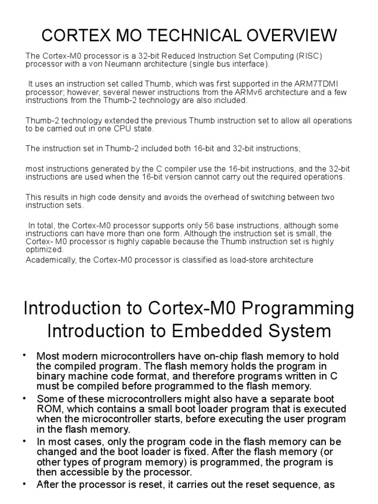 Cortex Mo Technical Overview | PDF | Booting | Central Processing Unit Cortex Mo Technical Overview | PDF | Booting | Central Processing Unit
