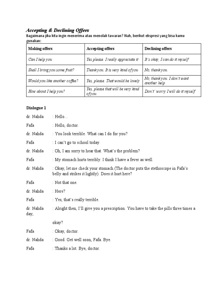 Accepting and declining offers-1 | PDF