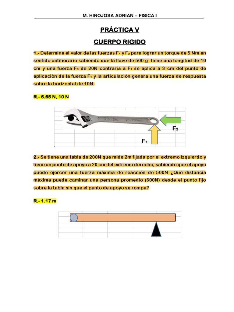 Practica III - Cuerpo Rigido | PDF