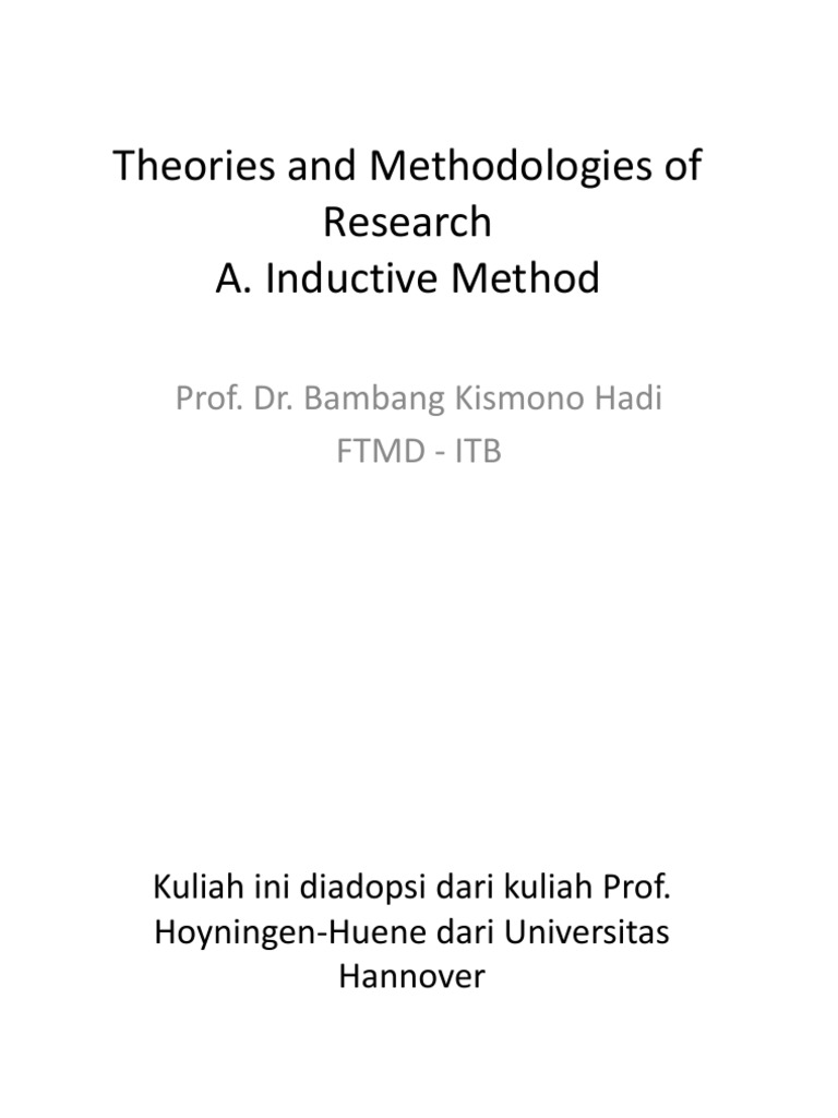 A Research Methodology Inductive Method | PDF