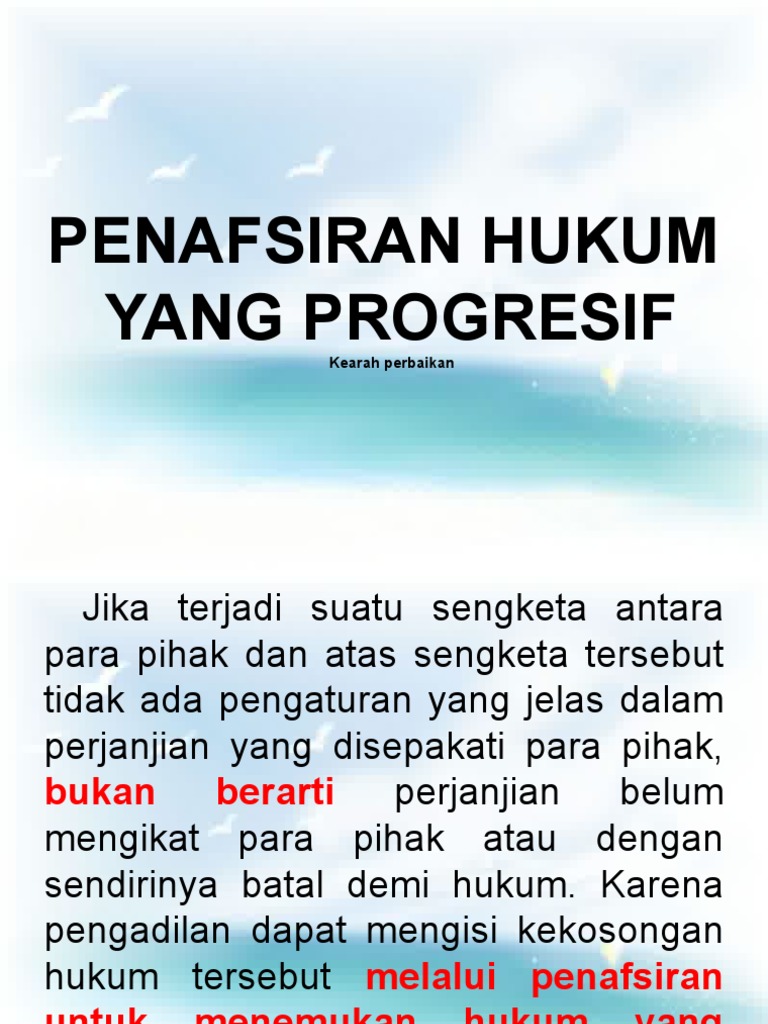 Teori Hukum 2018 Bab Ii Hukum Progresif I | PDF