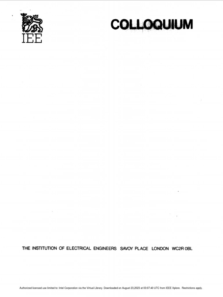 IEE Colloquium On Medical Imaging Image Processing and Analysis Digest No.051 | PDF | Science ...