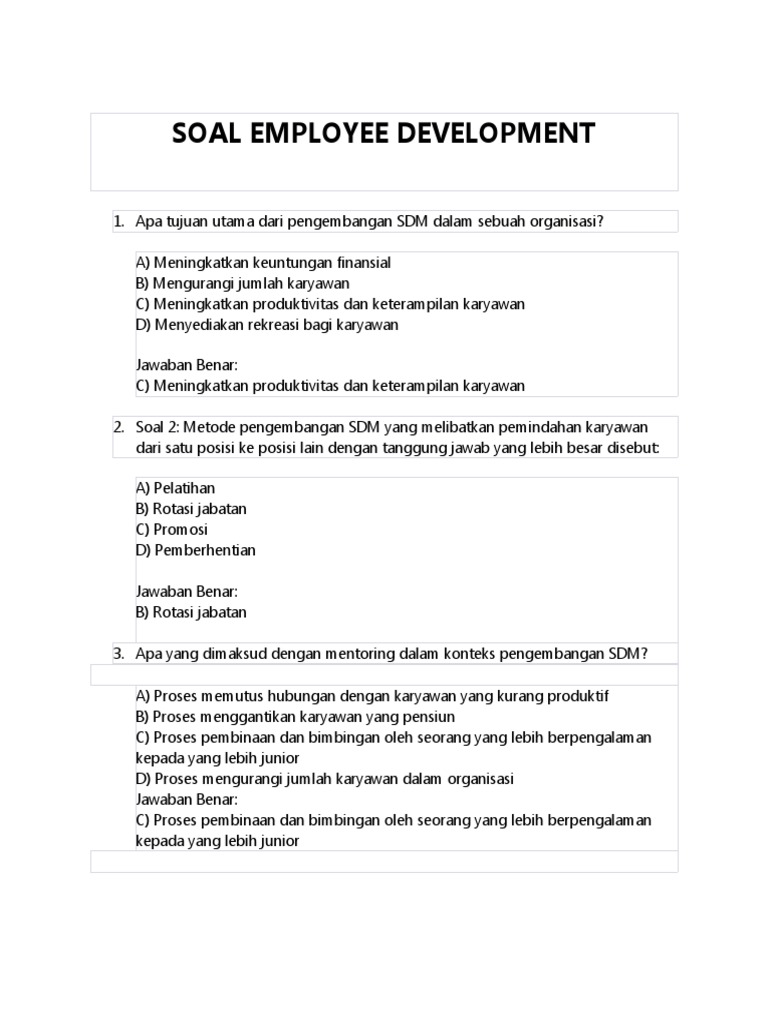 Soal Employee Development | PDF