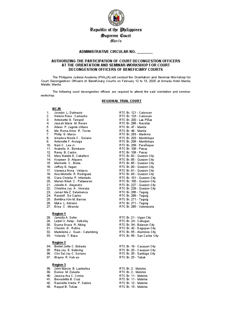 Draft Administrative Circular | PDF | Philippines | Judiciaries