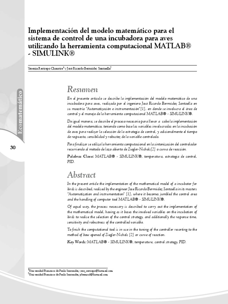 Resumen | PDF | Matlab | Ciencias de la Computación