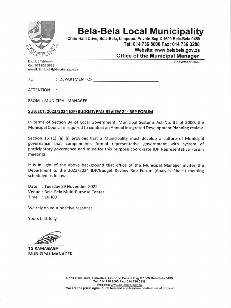 Invitation - Stakeholders - IDP Rep Forum | PDF