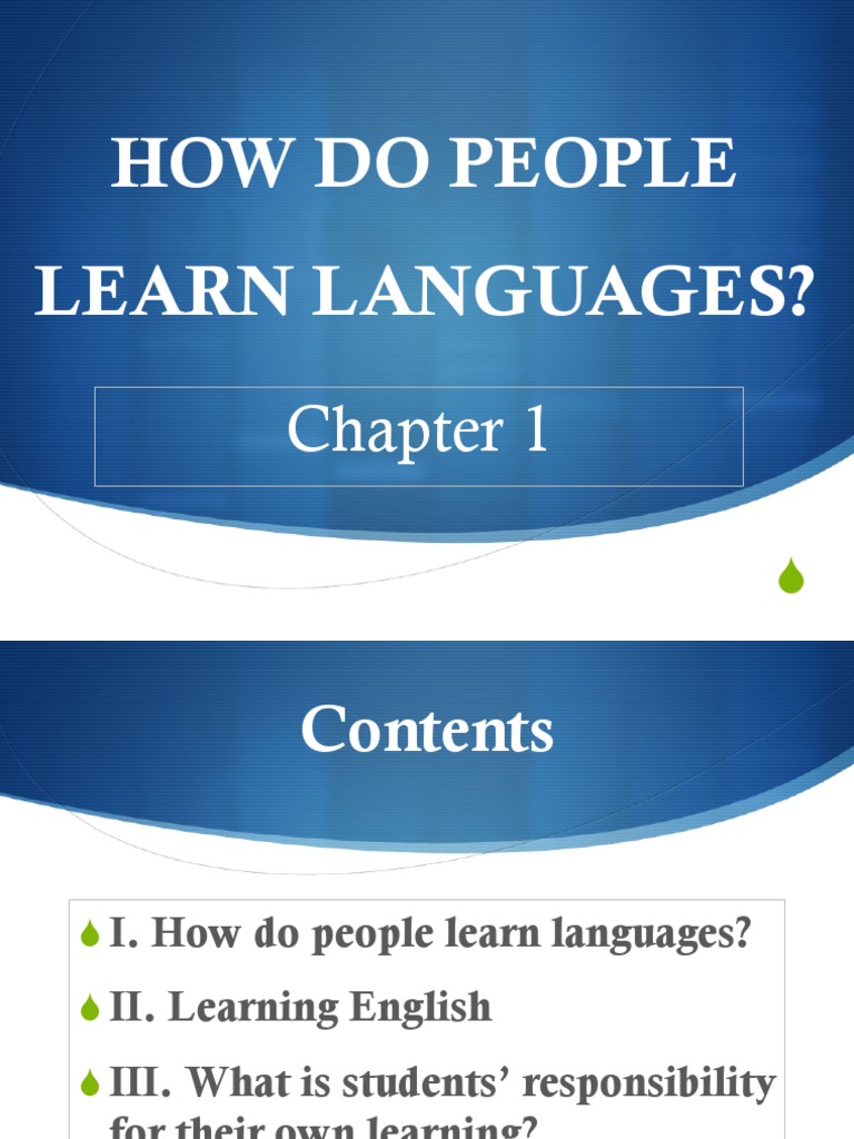 1. Chapter 1 - How Do People Learn Languages | PDF