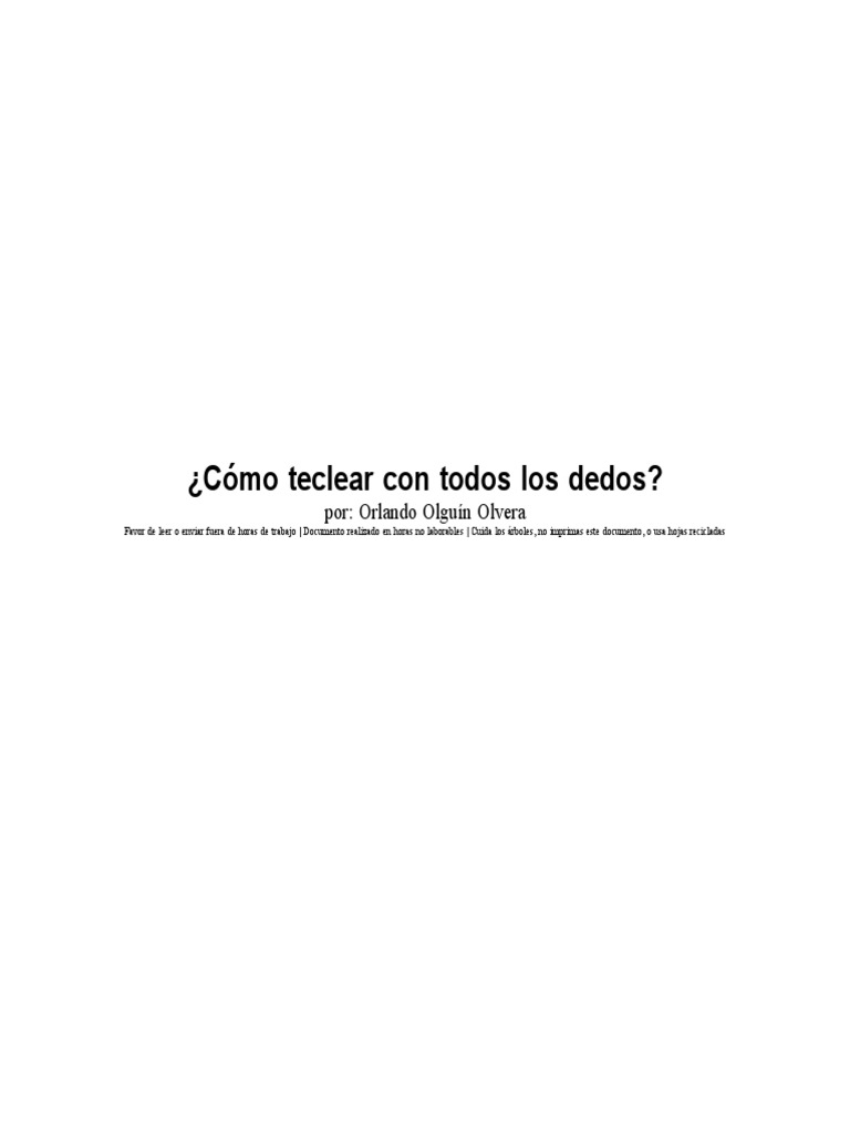 Como Teclear Con Todos Los Dedos | PDF