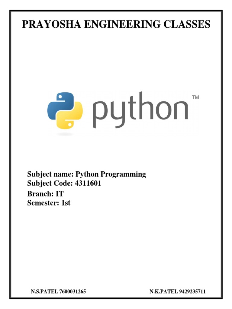 Python Lab Solution Prayosha Gtu Pdf Installation Computer Programs Python Programming