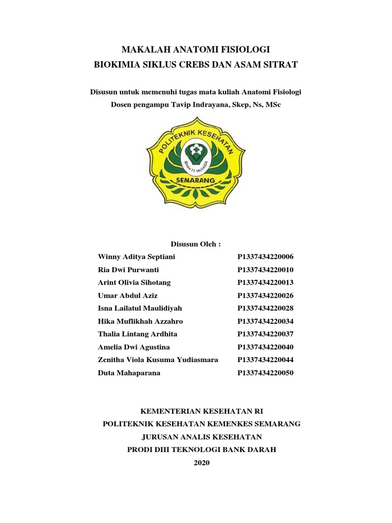 Makalah Kel. 9 Biokimia Siklus Crebs Dan Asam Sitrat | PDF | Kesehatan ...