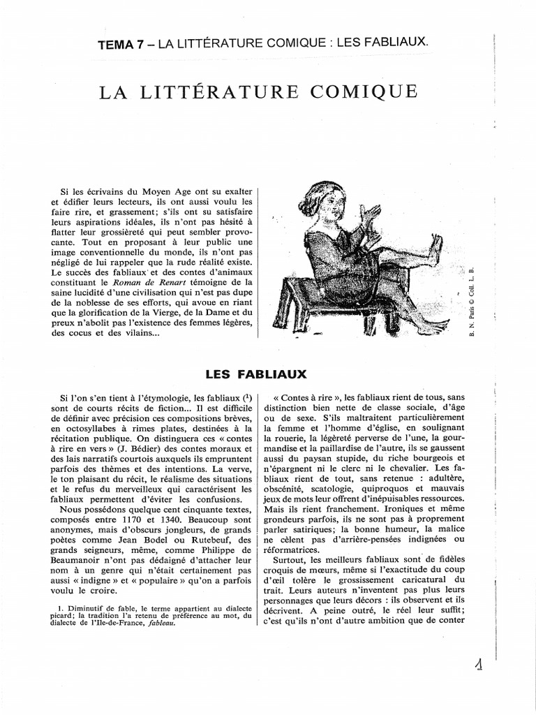 Tema 7 - La Litterature Comique | PDF