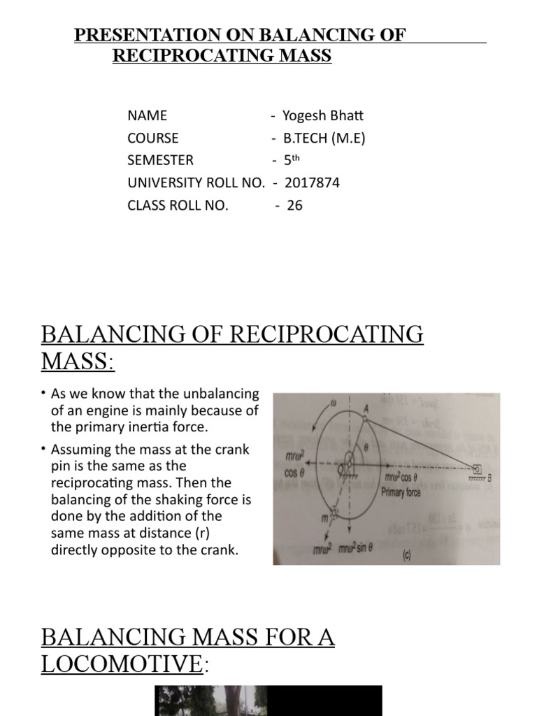 Presentation On Balancing Of Piston Pdf