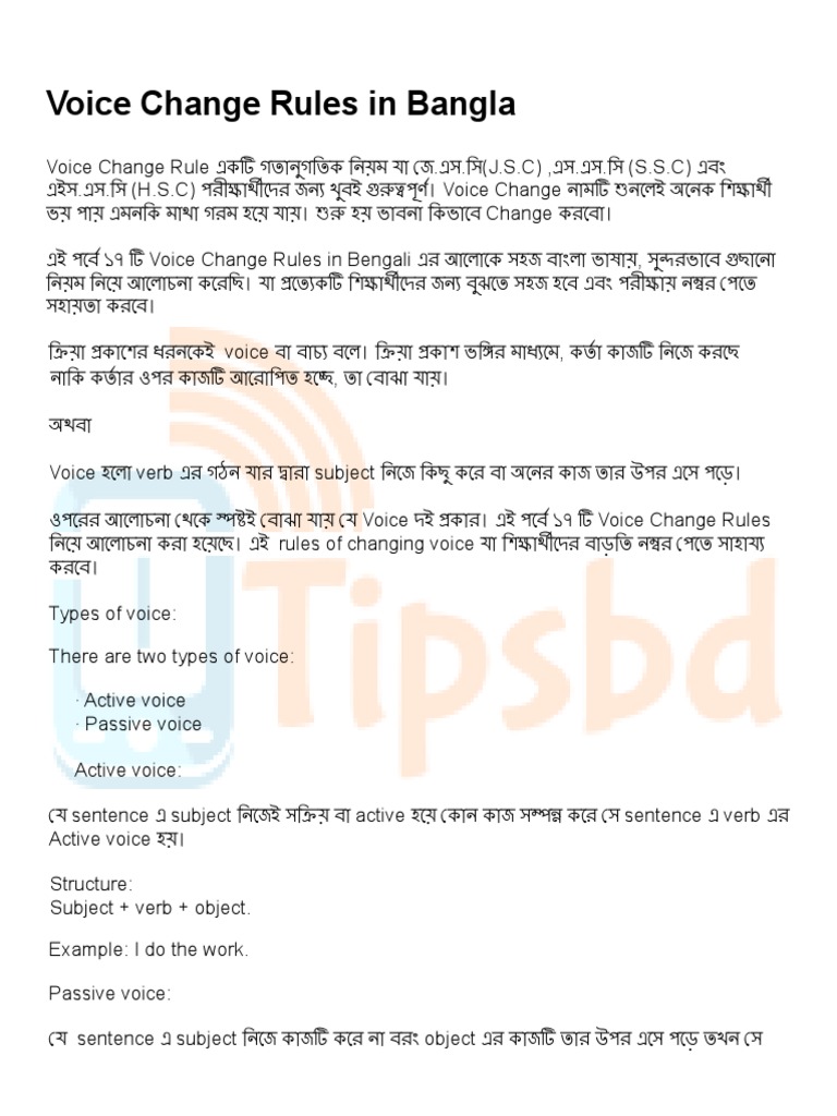 Voice Change Rules | PDF