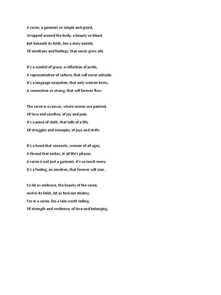 Saree - A Poem | PDF | Textiles | Dyeing