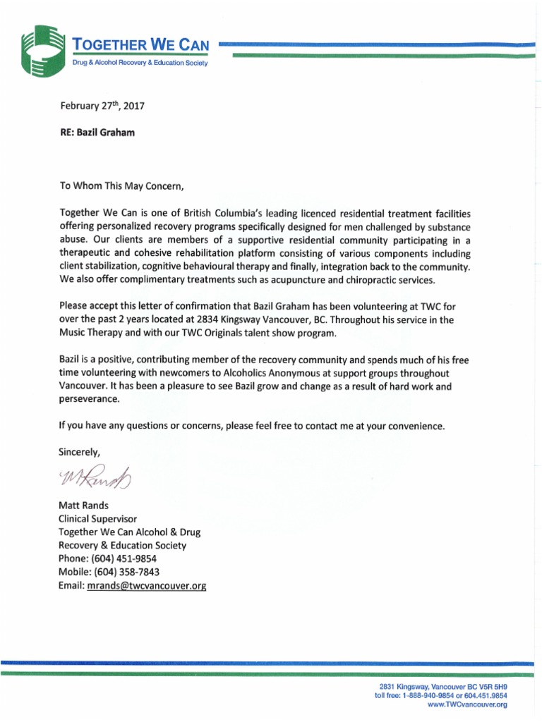 TWC Volunteer Hours Letter | PDF