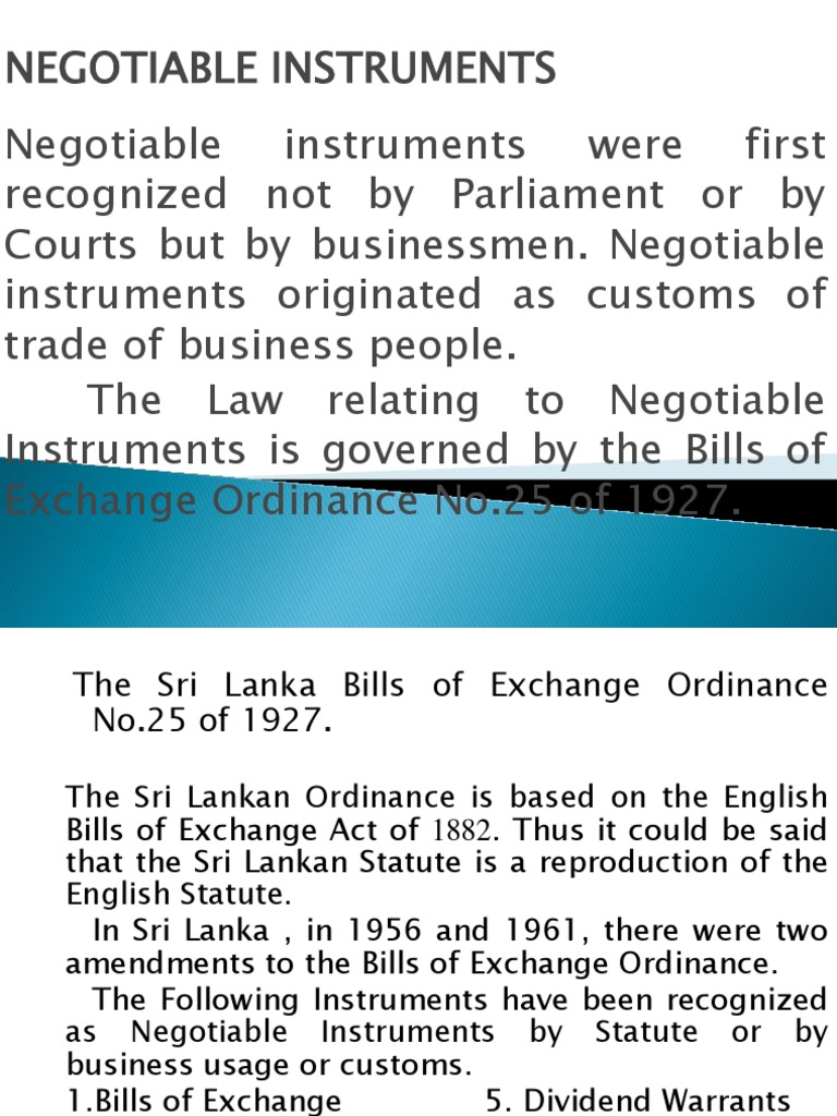 Negotiable Instruments-1 | PDF