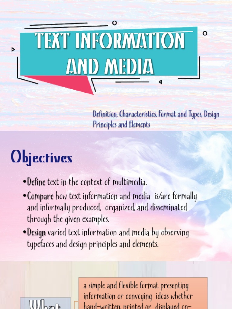 Lesson 2 - Text Information and Media | PDF