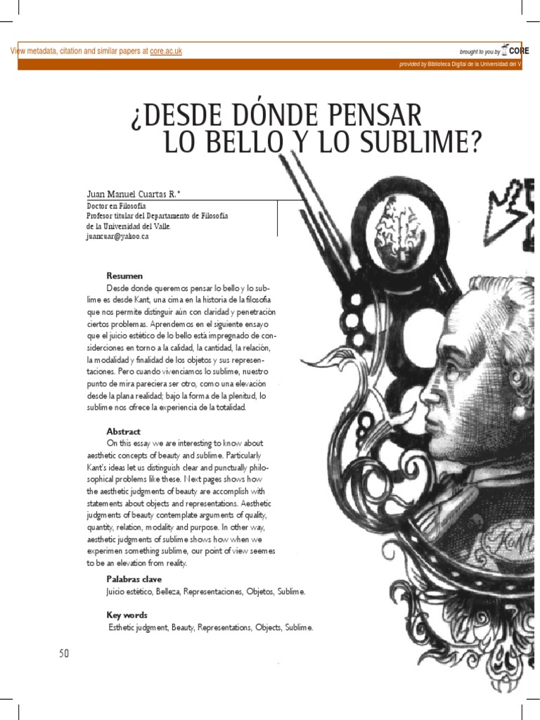Lo Bello y Lo Sublime | PDF | Immanuel Kant | Belleza