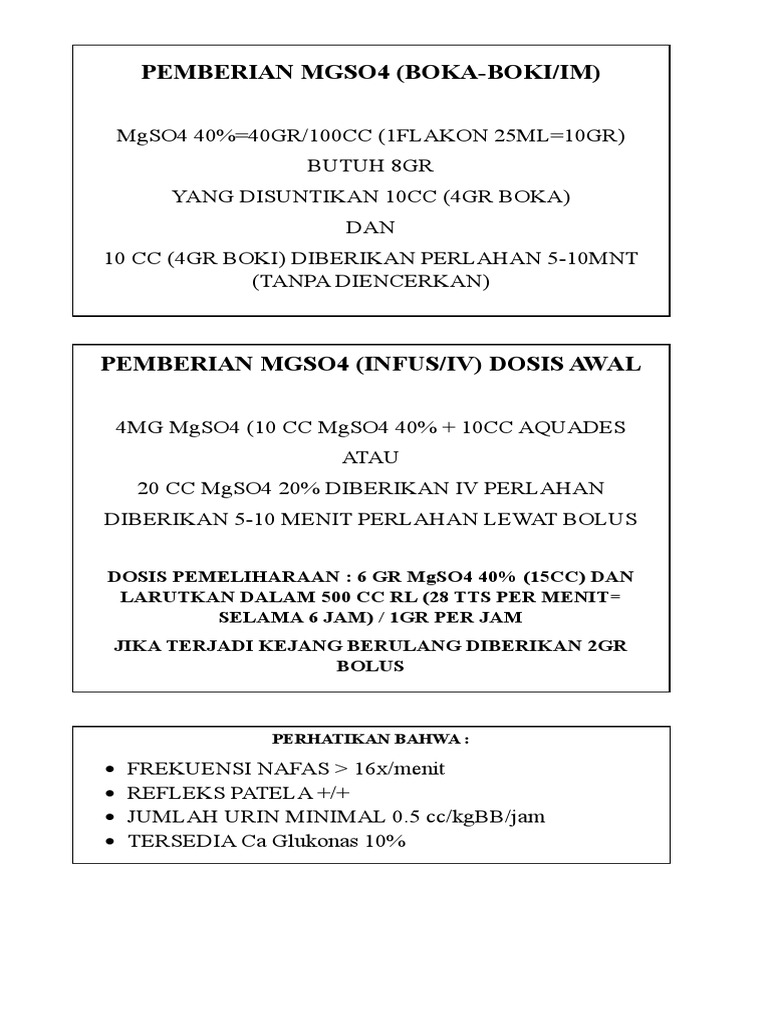 PEMBERIAN MgSO4 | PDF