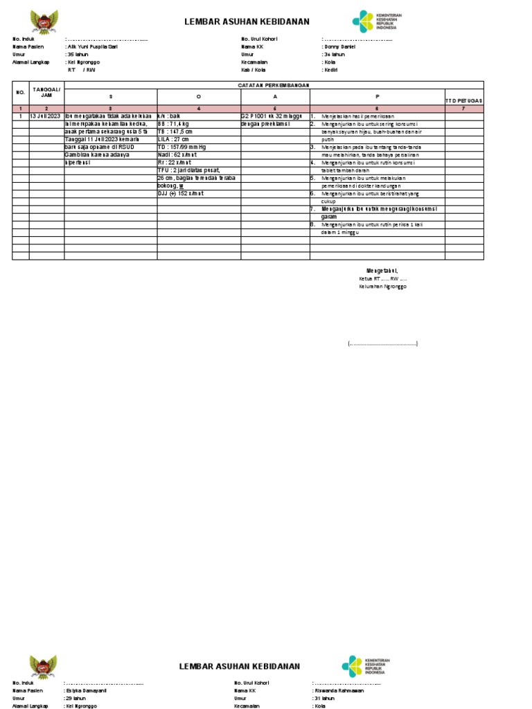 Lembar Askeb Kopipu | PDF